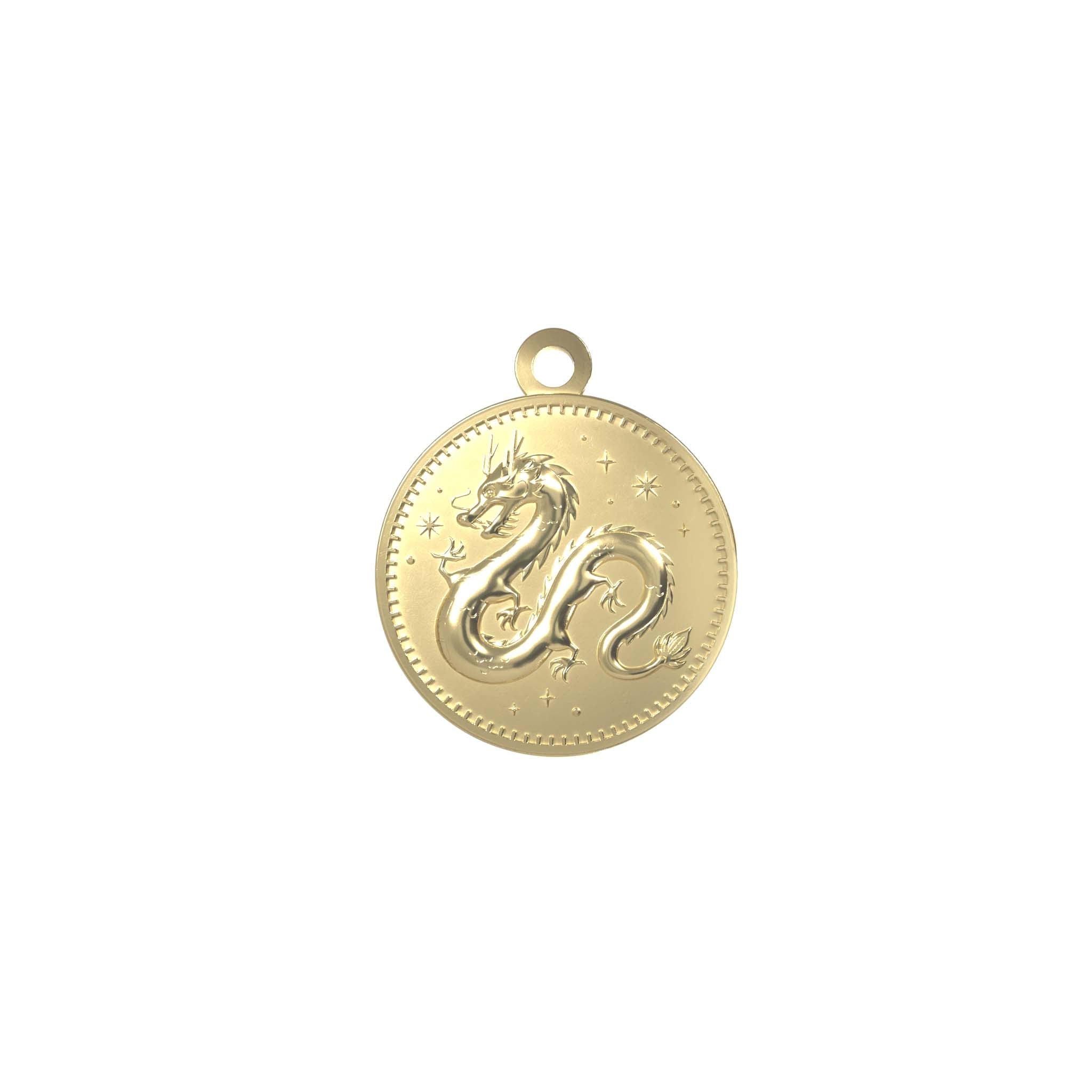 18ct Gold Vermeil Dragon Coin - Mystical Enchanted Animals Collection ...
