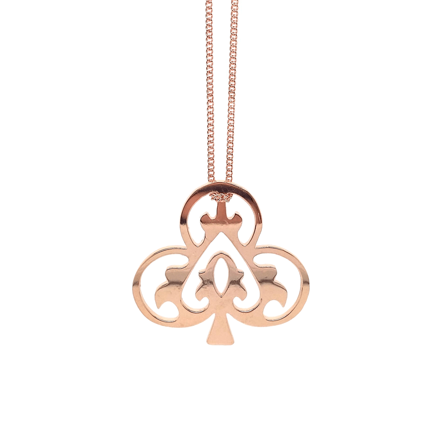 Rose Gold Ace of Clubs Small Necklace | Blackbird Jewellery