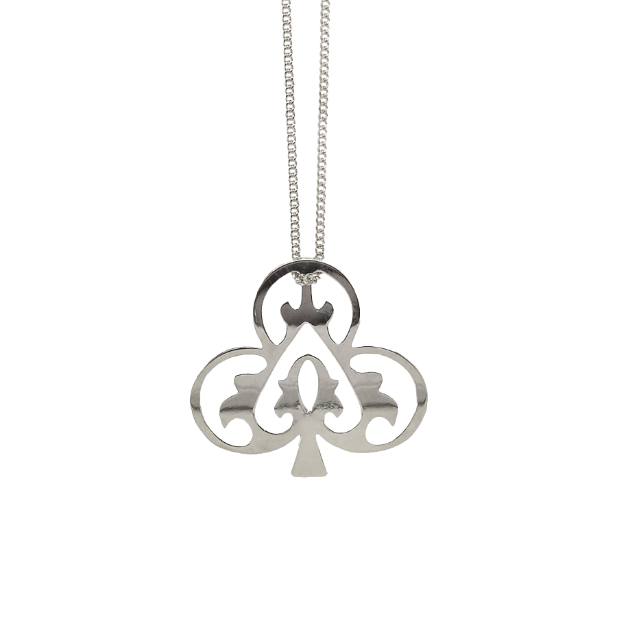 Sterling Silver Ace of Clubs Necklace – Medium | Blackbird Jewellery